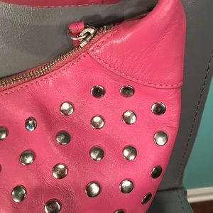 BCBGirls | Bags | Bcbgirls Pink Stud Handbag | Poshmark